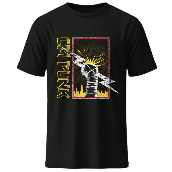 Buy Men's Black CM Punk Chicago Fist T-Shirt Online in Pakistan